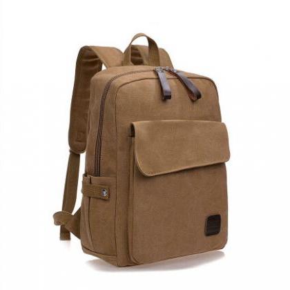 Solid Color Canvas Backpack on Luulla