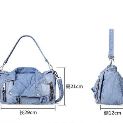 Chic Zip Denim Women Satchel on Luulla