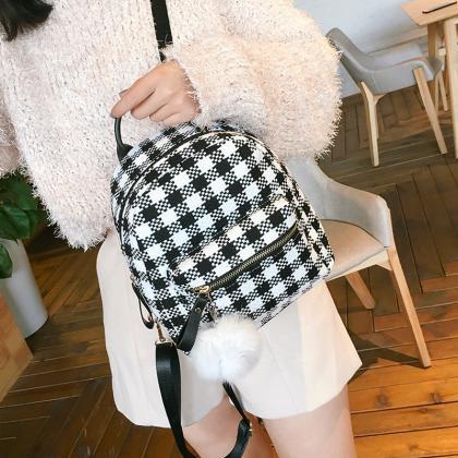 Casual Plaid Pattern Women Backpack on Luulla