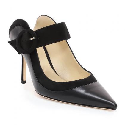 Simple Pointed Toe Stiletto Heel Mules Pumps on Luulla