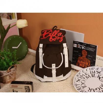 Letter Print Fashion School Backpack Canvas Travel Bag on Luulla