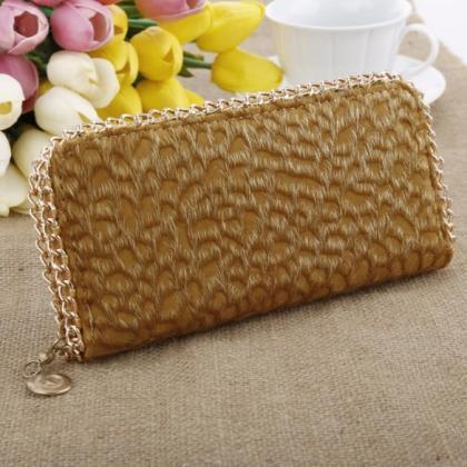Women Ladies Metal Chain Clutch Purse Handbag Card Case Long Wallet on ...