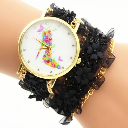 Lace Flower Chain Strap Watch on Luulla