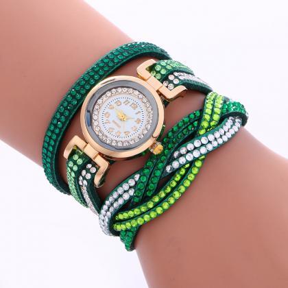 Double Color Twist Colorful Crystal Watch on Luulla