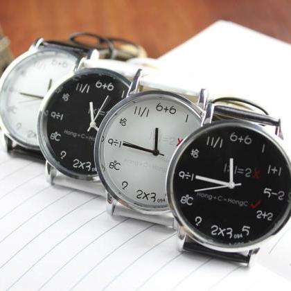 Fashion Big Dial Couple Leather Watch on Luulla