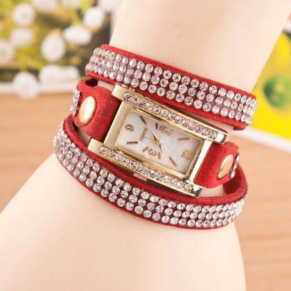 Square Dial Crystal Fashion Watch on Luulla