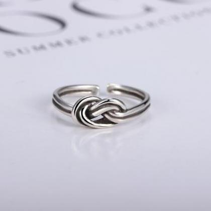 Strand Twist Plait Grain Hinge Retro Thai Silver Ring on Luulla