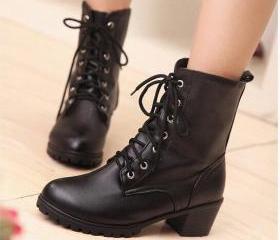 British Style Simple Short Lace Up Martin Boots on Luulla