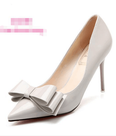Pointed Toe Bowknot Decorate Stiletto Low Heels Party Shoes on Luulla