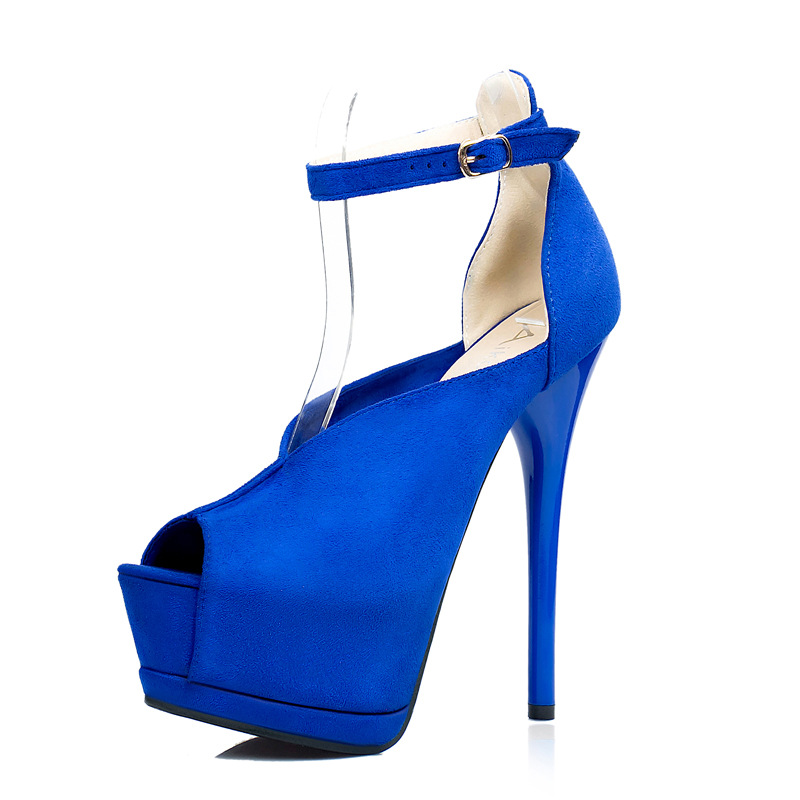 Peep Toe Candy Color Ankle Wrap High Stiletto Heels on Luulla