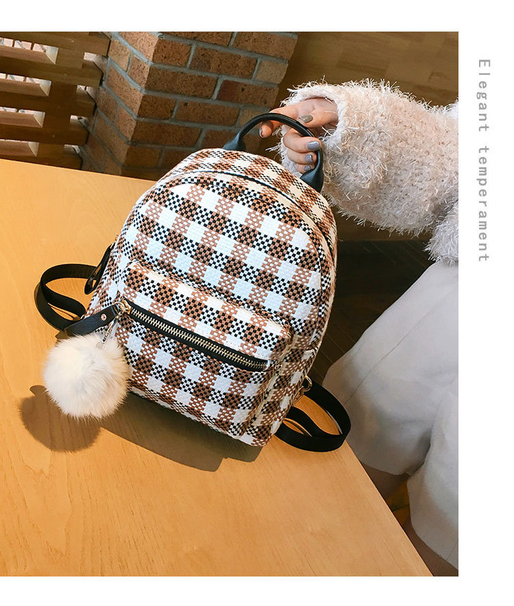 Casual Plaid Pattern Women Backpack on Luulla