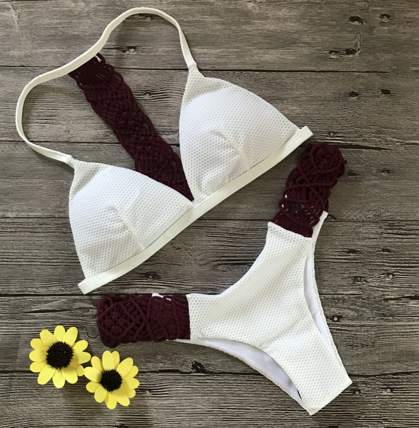Hand-crafted Strappy Patchwork Bikini Set on Luulla