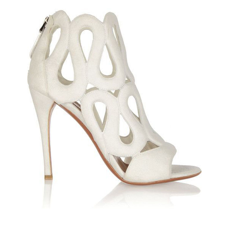 Summer Suede Open Toe Cutout High Heel Sandals on Luulla