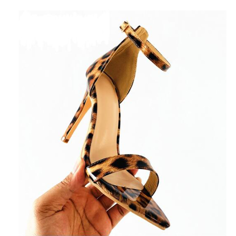 Leopard Print Pointed Stiletto Sandals on Luulla