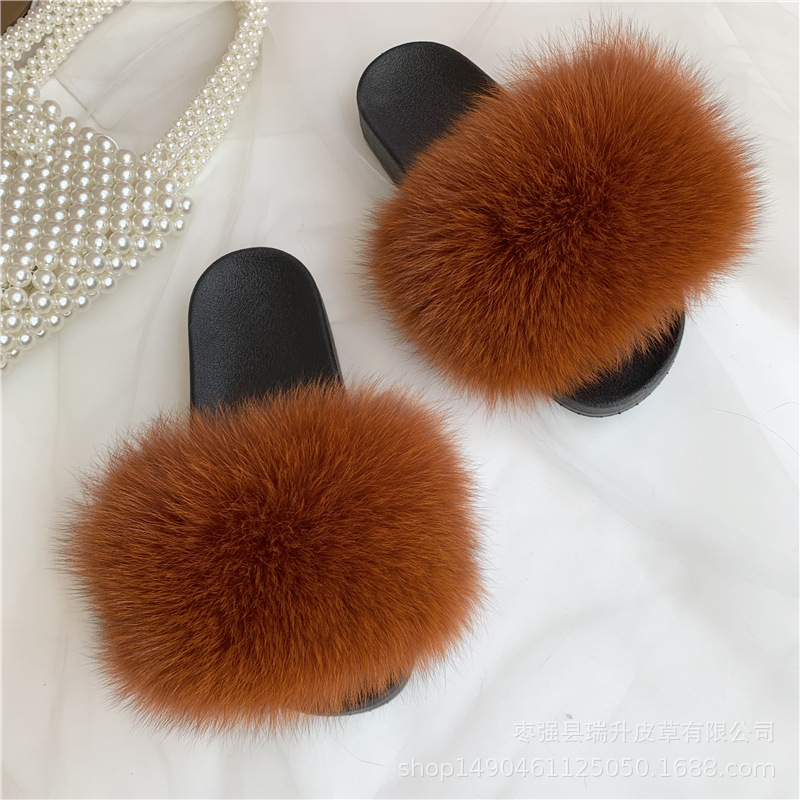 Real Fox Fur Slippers Women's Eva Fur Slippers-41 on Luulla