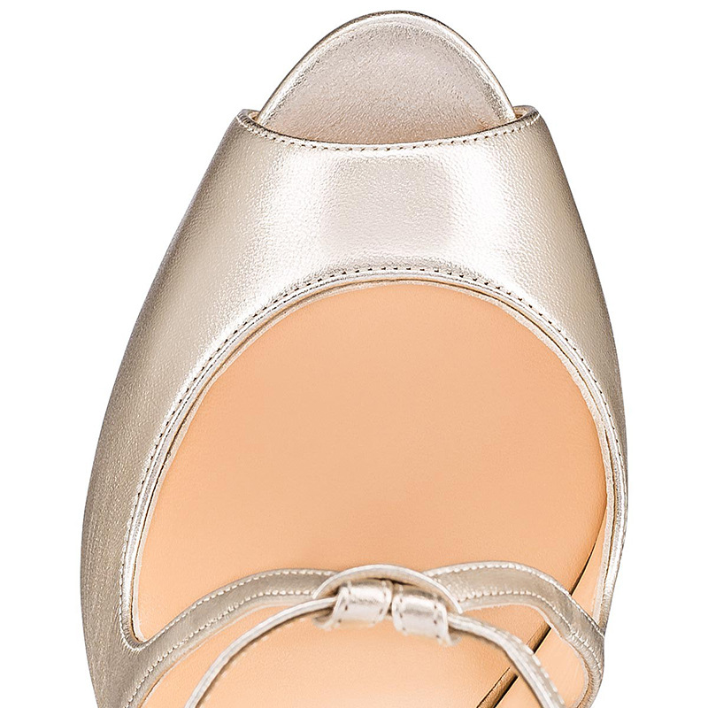 Fish Mouth Open Toe High-heeled Sandals Party Shoes-champagne on Luulla