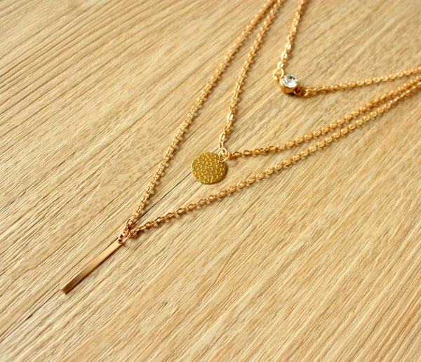 Trendy Women's Solid Color Sequins Embellished Necklace on Luulla