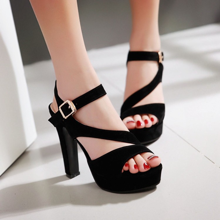 High Heels Suede Platform Prom Party Sandals on Luulla