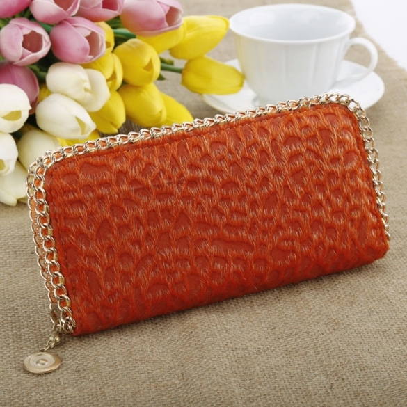 Women Ladies Metal Chain Clutch Purse Handbag Card Case Long Wallet on ...