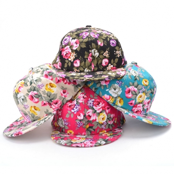 Floral Flower Snapback Adjustable Fitted Men's Women's Headwear on Luulla
