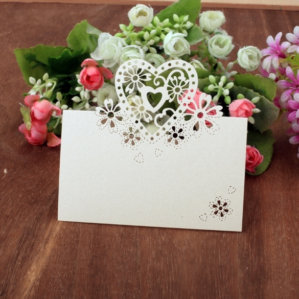 50pcs Fashion Beautiful Heart Shape Hollow Wedding Party Decor Table ...