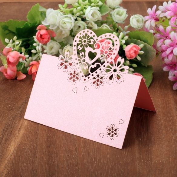 50pcs Fashion Beautiful Heart Shape Hollow Wedding Party Decor Table ...