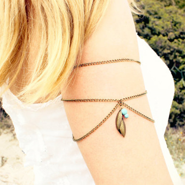 Leaf Tophus Tassel Pendant Armlet Chain on Luulla