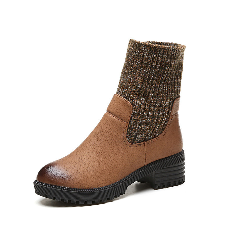 Sock- Inspired Pu Leather Boots on Luulla