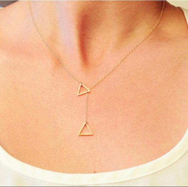 Geometric Triangular Cross Necklace on Luulla