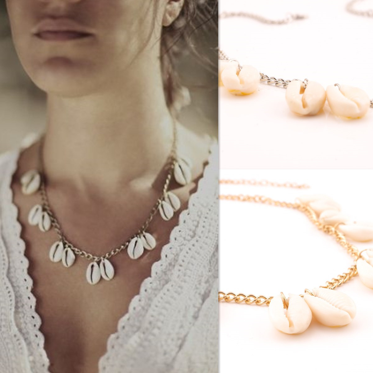 Natural Shell Short Clavicle Necklace on Luulla