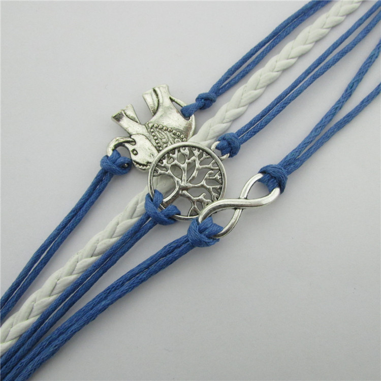 Elephants Tree Colorful Rope Bracelets on Luulla