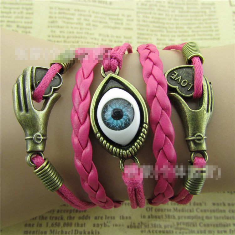 Hand Holding Love Eyes Multi-strand Bracelet on Luulla
