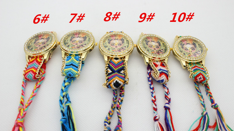 Beauty Girl Print Knitting Wool Strap Watch on Luulla
