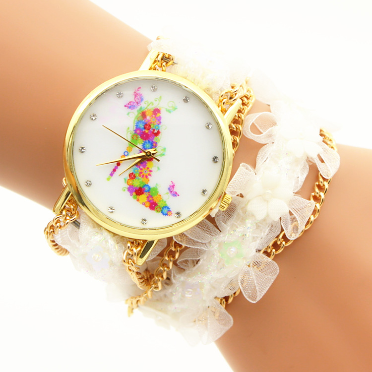 Lace Flower Chain Strap Watch on Luulla