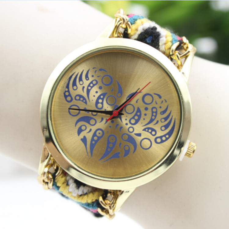 Colorful Love Design Wool Knitting Strap Watch on Luulla