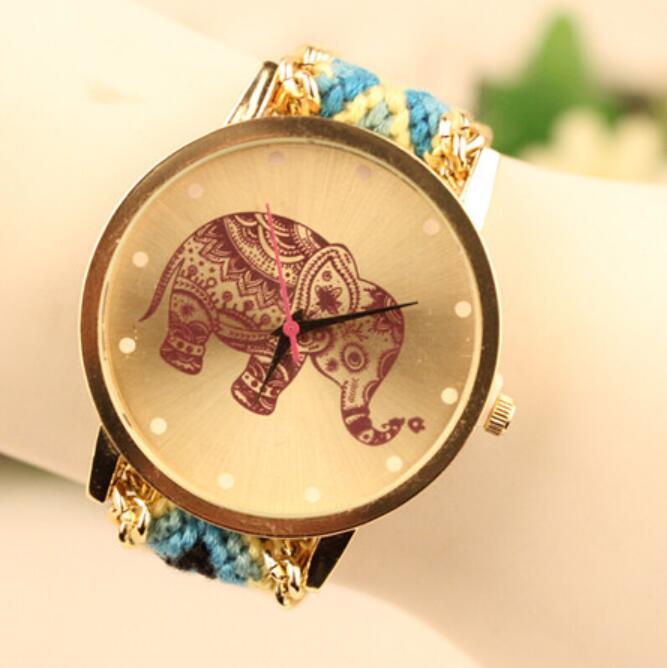 Wool Knitting Strap Elephant Print Watch on Luulla