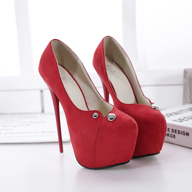 Charming Metal Rivet Stiletto Heel High Platform Heels on Luulla