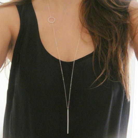Simple Loops Stick Long Necklace on Luulla