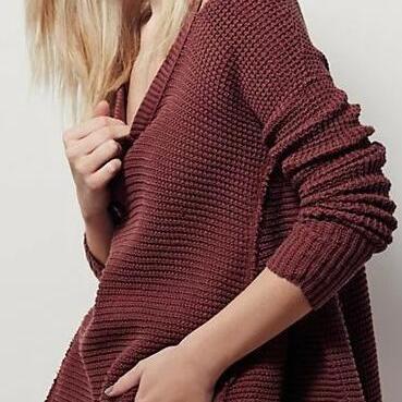 Bare Shoulder Loose Long Sweater on Luulla