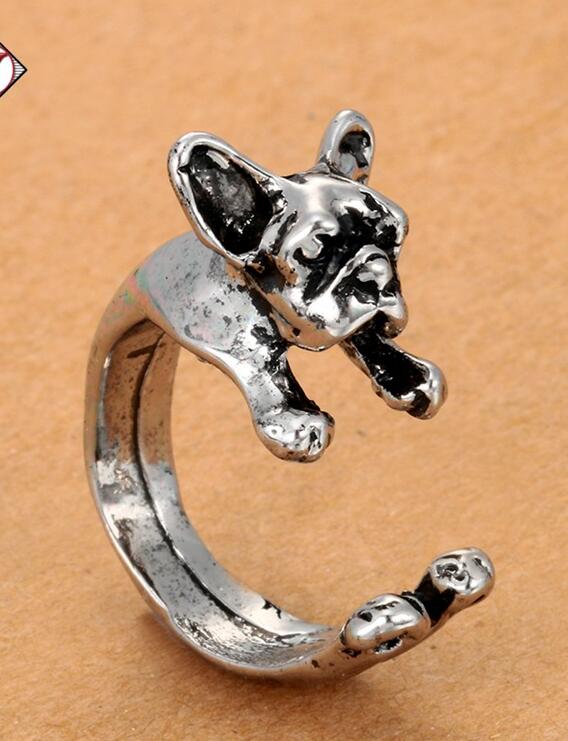 Style Bulldog Pug Opening Lovely Animals Ring on Luulla
