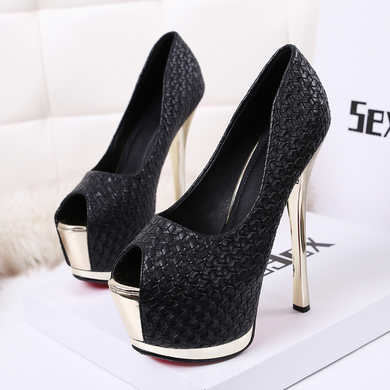 Plaid Peep Toe Platform Super High Stiletto Heel Sandals Club Shoes on ...