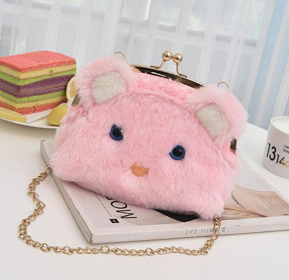 Stylish Geometric Fuzzy Mouse Crossbody Bag on Luulla