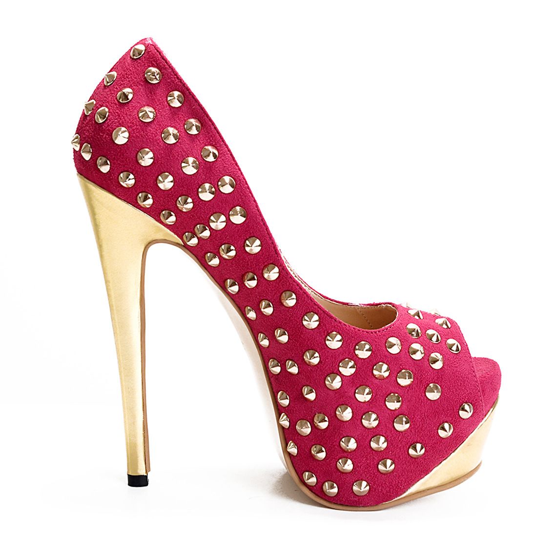 Rivets Peep Toe Platform Super High Stiletto Heel Sandals on Luulla