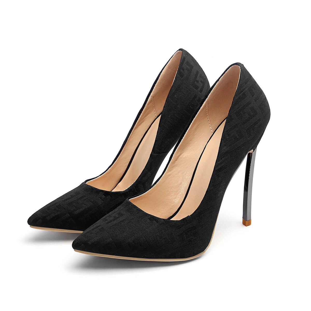 Casual Letter Print Pointed Toe Stiletto Heel Pumps on Luulla