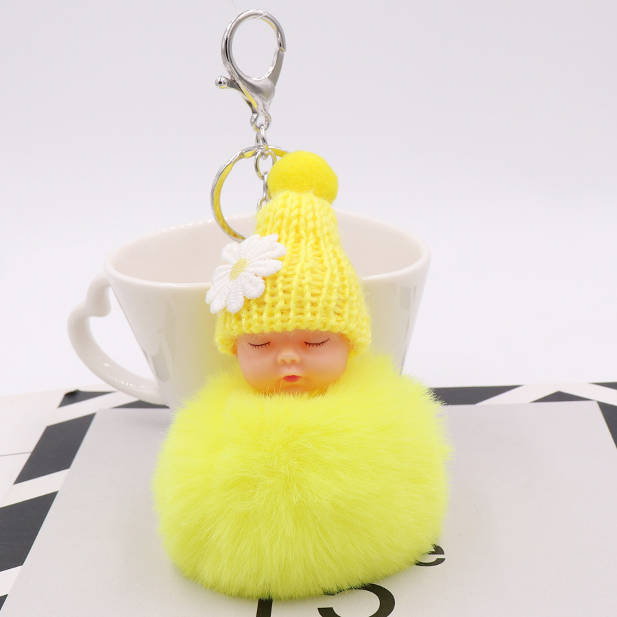 Cute Sleeping Doll Plush Key Ring Daisy Flower Woolen Hat Doll Doll Bag ...
