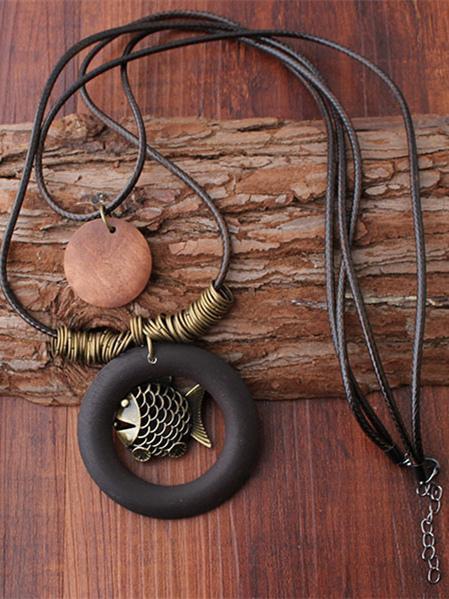 Vintage Paraffined Hollow Fish Necklaces Accessories on Luulla