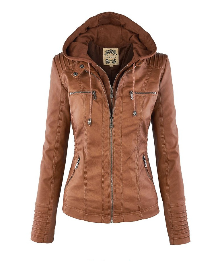 Removable Collar Zipper Womens Jacket Hoodie on Luulla