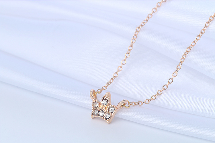Fashion Full Of Diamond Imperial Crown Pendant Necklace on Luulla
