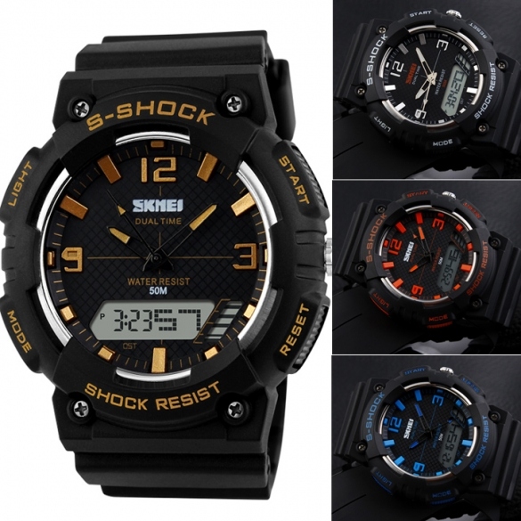 Fashion Men Digital Date Alarm Waterproof Rubber Sports Watch ...