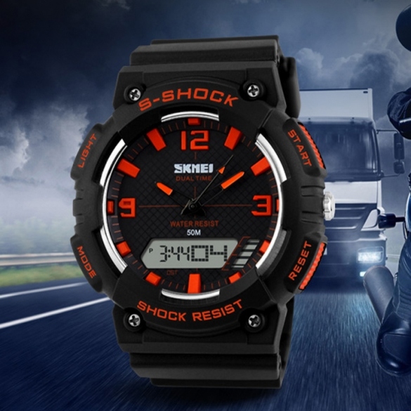 Fashion Men Digital Date Alarm Waterproof Rubber Sports Watch ...